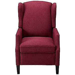 GDFStudio Weyland Wingback Traditional Fabric Recliner (Deep Red)