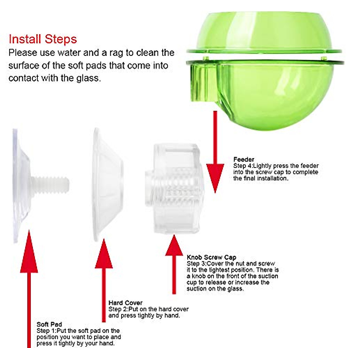 IAFVKAI Suction Cup Reptile Feeder 2PCS Reptile Food Water Feeding Bowl for Chameleon Tortoise Gecko Snakes Iguana Lizard