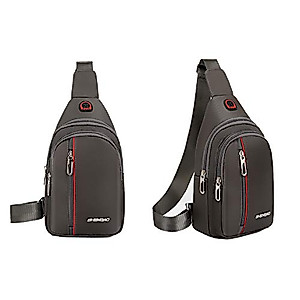 YERCHIC Small Sling Compact Crossbody Bag Chest Shoulder Travel Bag Casual Daypack for Men Women with Earphone Hole Water Resistant (Dark Gray)