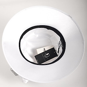 HISSHE Womens Church Derby Dress Hat Wide Brim Crystal Tea Party Wedding Hats (White)