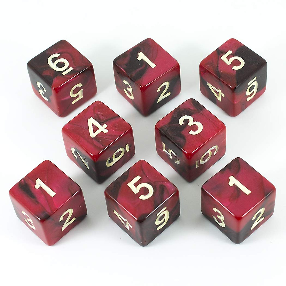 Paladin Roleplaying Red and Brown Dice - 8 D6 Set - 'Blood God'