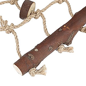 Bird Climbing Net Hemp Rope Bird Climbing Ladder Hanging Cage Chew Toy Play Gym Hanging Swing Net for Parrots, Budgies, Parakeets, Cockatiels, Conures, Macaws, Lovebirds, Finches