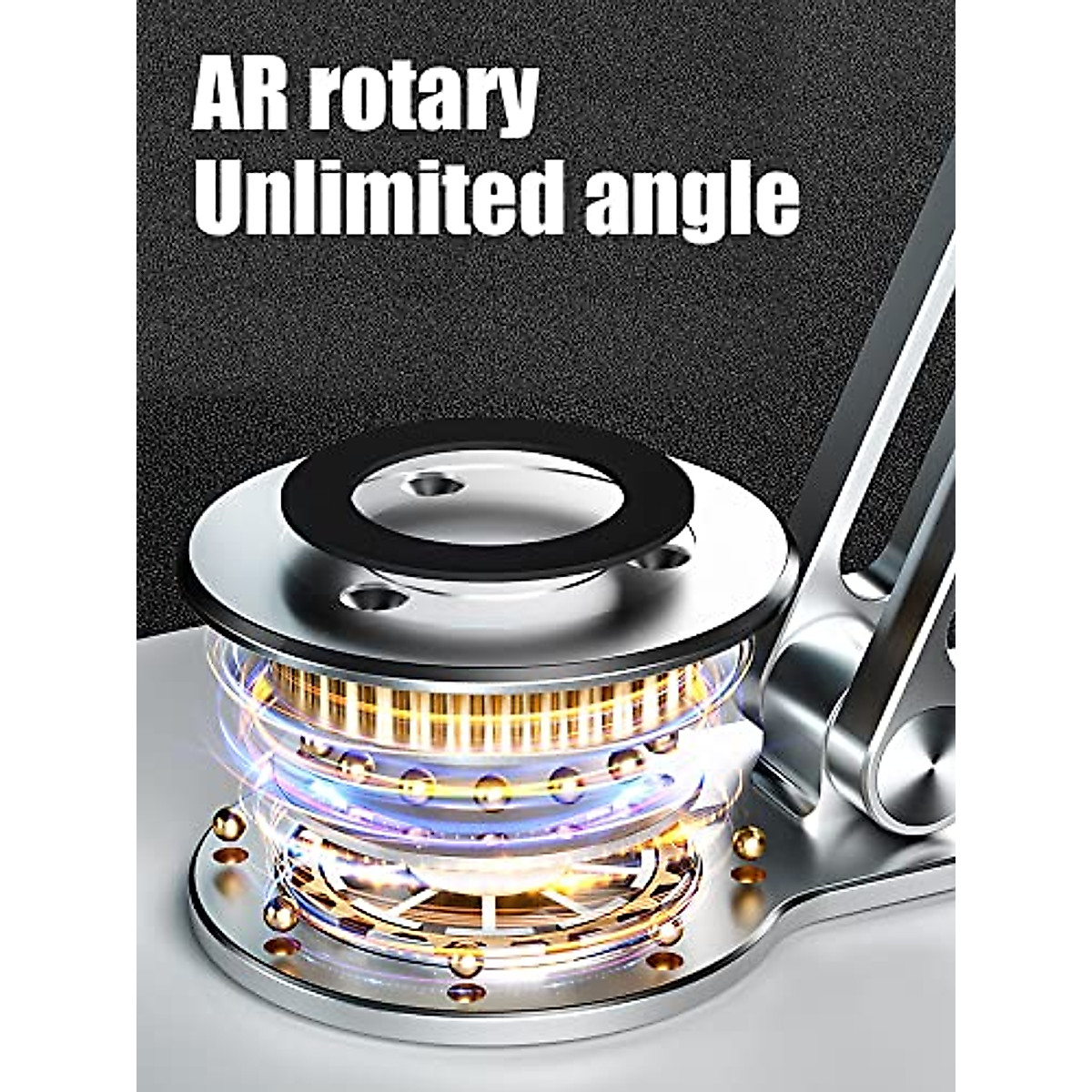 Cell Phone Stand, Adjustable Phone Holder, Rotatable 360 Degree Base Phone Stand for Desk, Adjustable Two Riser Foldable Phone Mount Compatible with iPhone Pro, XR, Plus, Samsung Galaxy, Google Pixel