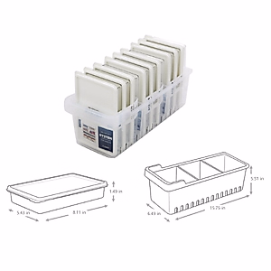 Alliving Kitchen Refrigerator Organizer, Fridge and Freezer Storage Trays Large+Food Containers with Lids L1(9P), Premium B