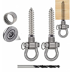 Dakzhou 2 Permanent Anti Rust Bearing Hanger Heavy Duty, 1500 LBS, 180° Swing Hardware, for Yoga Hammock Chair sandbag Playground Accessories