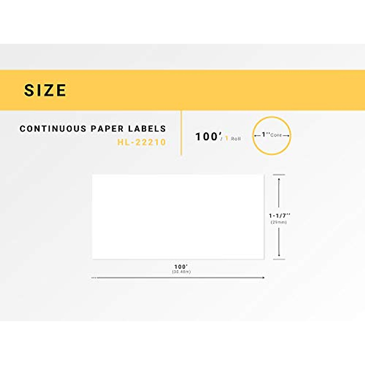 HOUSELABELS Compatible with DK-2210 Replacement Roll for Brother QL Label Printers; Continuous Length Labels; 1-1/7" x 100 feet (29mm*30.48m) - 12 Rolls