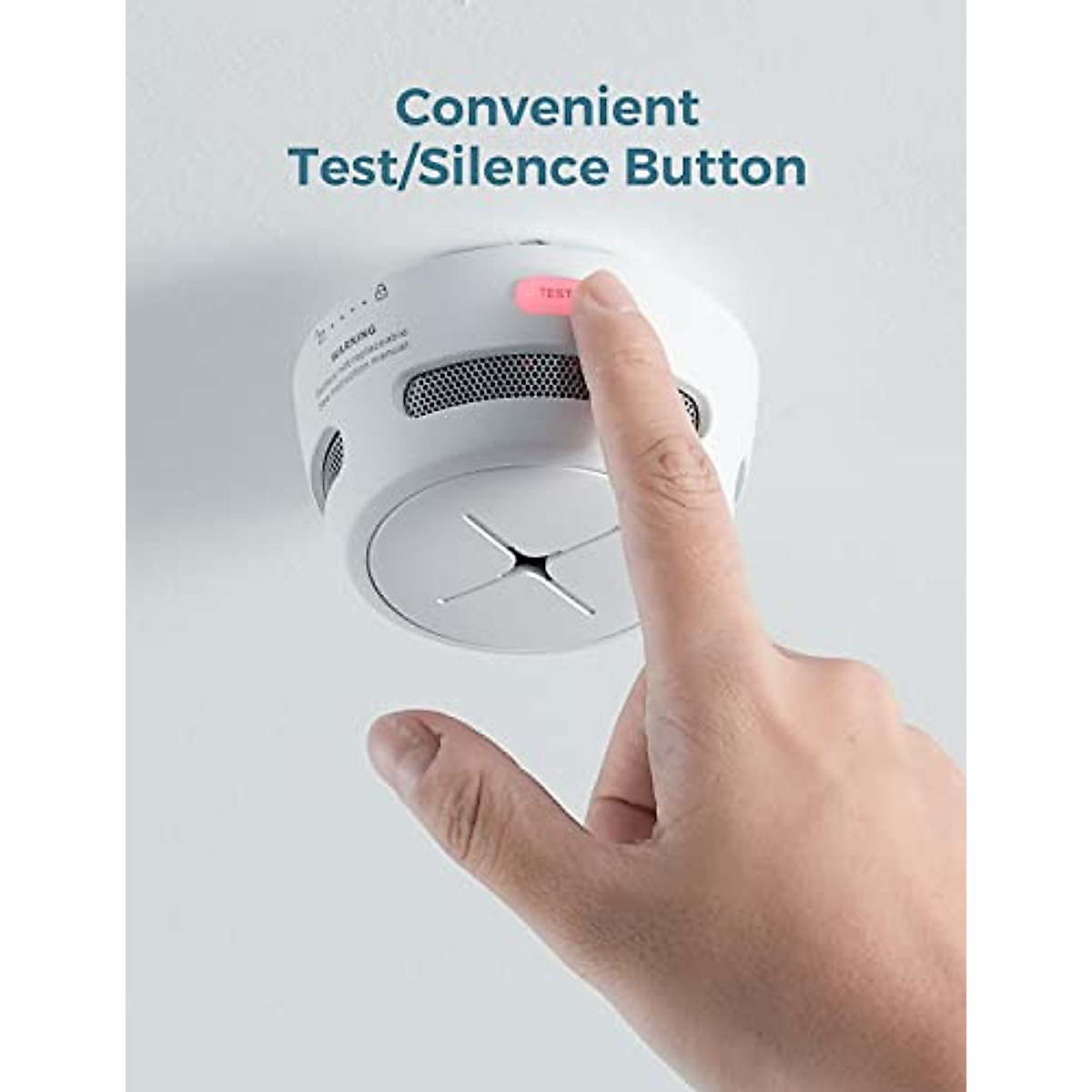Smoke Detector 10-Year Battery with Test/Silence Button, AEGISLINK Fire Alarm with Photoelectric Sensor, Low Battery Warning, S500 (Independent, 1-Pack)
