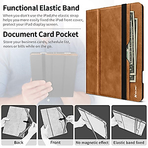 H HOLIMET Case for iPad Pro 11 inch 2022 4th/3rd/2nd/1st Generation 2021/2020/2018 with Pencil Holder PU Leather Protective with Pocket Soft TPU Back Shockproof