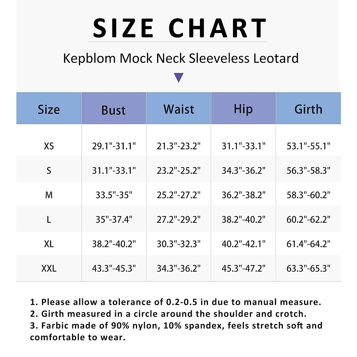 Kepblom Women's Turtleneck Mock Neck Leotard Sleeveless Spandex Bodysuit for Ballet Dance