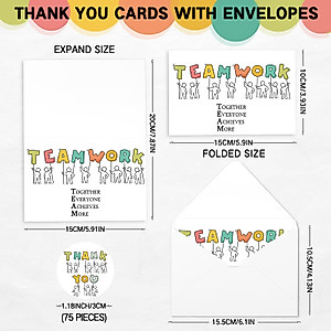 Tenceur 72 Sets Appreciation Cards with Envelopes Employee Appreciation Cards Work Anniversary Cards for Employees Work Anniversary Cards Staff Gifts