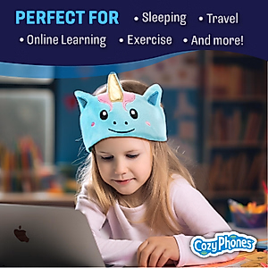 Kids Headphones by CozyPhones, Headband Earphones for Children, Baby, & Toddlers 1-3. Stretchy & Comfy for Home, Plane & Car Travel Accessories - Mystic Unicorn