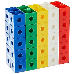 Didax Educational Resources 1-inch 1" Measurement Linking Cubes, 50 pcs, Multi
