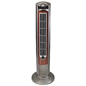 Lasko Portable Electric 42" Oscillating Tower Fan with Nighttime Setting, Timer and Remote Control for Indoor, Silverwood T42954 & Honeywell QuietSet Whole Room Tower Fan-Black, HYF290B