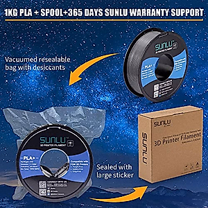 PLA+ 3D Printer Filament 1.75mm, SUNLU PLA Filament PRO, Dimensional Accuracy +/- 0.02 mm, 1 kg Spool, 1.75 PLA Plus, White+Grey