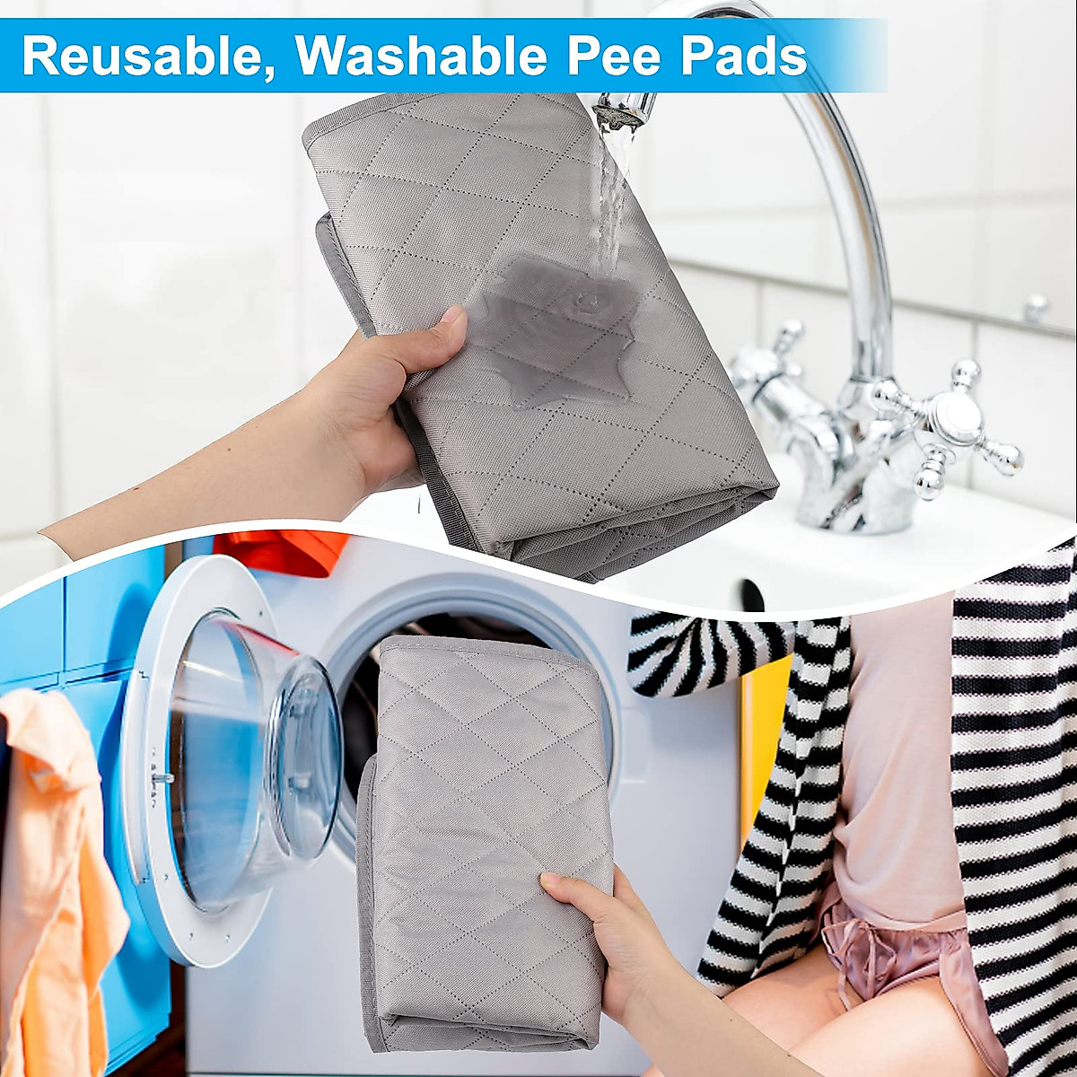 XANGNIER Guinea Pig Cage Liner-2 Pack 47" X 24" Washable Guinea Pig Bedding,Waterproof Reusable & Anti Slip Super Absorbent Fleece Pee Mat for Small Animals Rabbit Hamster Rat,Guinea Pig Accessories