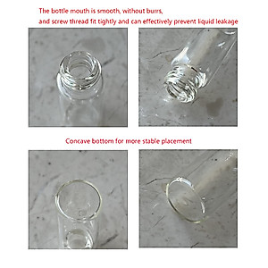 Cadbibe 4ml Clear Glass Vials with Screw Caps and Plastic Stoppers, 1 Dram Small Liquid Sample Vial, Leak-Proof Vial, 12PCS