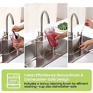 iCucina Blenders for Smoothies and Shakes, 1000W Personal Blender 32 oz * 2 To-Go Portable Cups with Lids for Frozen Fruits, Protein Drinks, Ices, 13 Pcs Blender Set for Kitchen