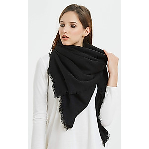 VIVIAN & VINCENT Women's Soft Fall Winter Blanket Scarf Shawls and Wraps for Evening Dress Bridesmaid Wedding Bridal Black