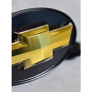 Autogem Compatible for Chevy Hitch Cover | Officially Licensed LED Light Trailer Towing Hitch Cover Receiver Chrome Finish