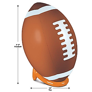 Beistle 3 FT 2 in Large Inflatable Football and Tee Set for Game Day Party Decorations, Sports Theme Photo Props