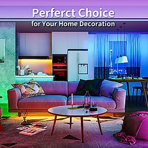 Tenmiro 50ft Led Strip Lights Smart Led Light Strips Music Sync Color Changing LED Lights App Control Led Lights for Bedroom Party Home Decoration