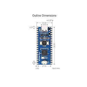 RP2040-Plus Pico-Like MCU Board Based on Raspberry Pi RP2040 Microcontroller, Dual-core Arm Processor, Onboard 16MB Flash, USB-C Connector (Without Header)
