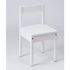 Amazon Basics Solid Wood Kids Activity Chair Set, 23.8-Inch Height - 2-Pack, White