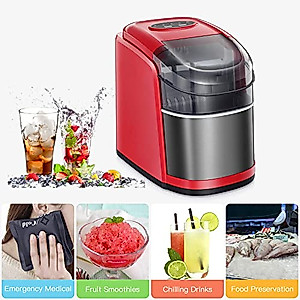 Antarctic Star Ice Maker Machine Countertop,Portable Automatic 9 Ice Cubes Ready in 8 Minutes,Makes 26 lbs of Ice per 24 Hours,Self-Clean,See-Through Lid for Home/Bar/Party (Stainless Steel)