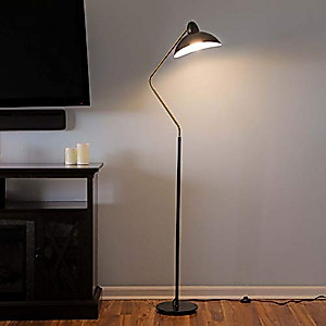 Brightech Swoop LED Floor Lamp, Tall Lamp with Adjustable Head, Modern Lamp for Living Rooms & Offices, Standing Lamp with Heavy Base for Bedrooms, Stunning Living Room Decor