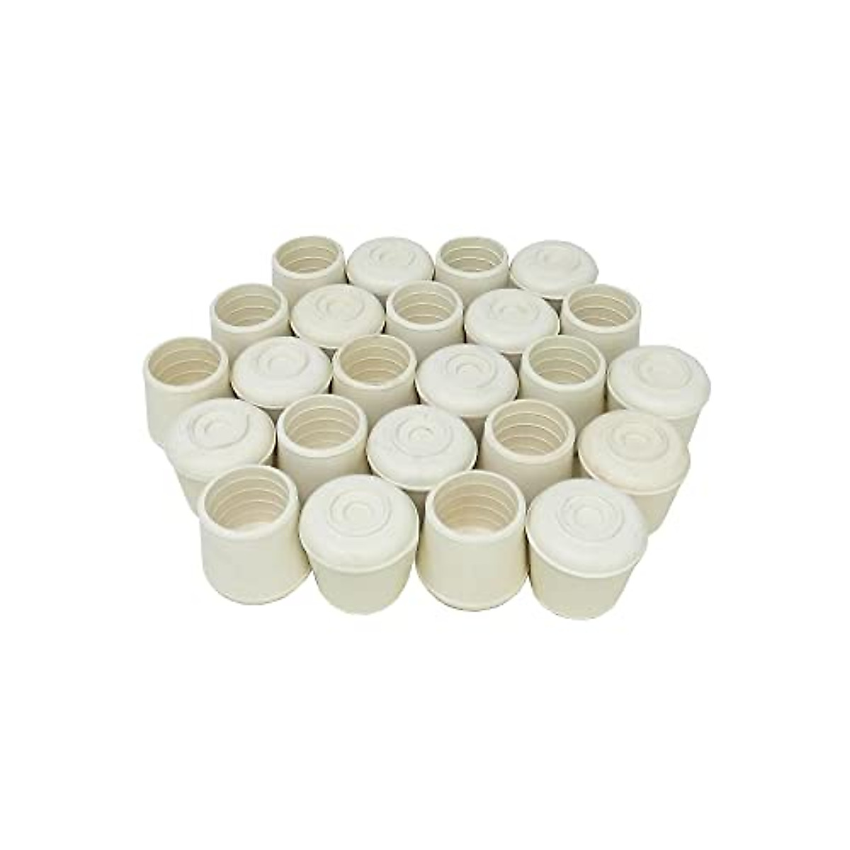 Shepherd Hardware 8753E Leg Tips 3/4-Inch Inside Diameter Rubber Chair Leg Caps, 24 Pack, White