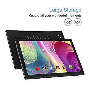 Android Tablet 10 Inch, WiFi Tablets PC with 13MP Dual Cameras, Octa Core Processor 5G Phone Tablet, 32GB Storage,1280 * 800 IPS HD Display, Black