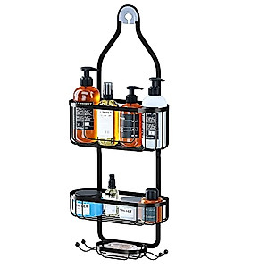 Kadolina Bathroom Hanging Shower Organizer, 4 Tier Corner Shower Caddy Tension Pole