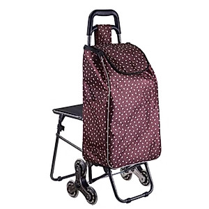 Climb Stairs Hand Truck Portable Shopping Trolley Large Capacity Hand Truck Folding Shopping Cart for Home Shop Garage