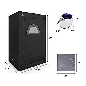 COSVALVE Portable Steam Sauna for Home, Full Size Personal Steam Room Sauna Box Kit with 2.6L 1000W Steam Generator, Remote Control, Indoor Sauna Tent for Home Spa Relaxation (39.3'' x 31.5''x 67'')