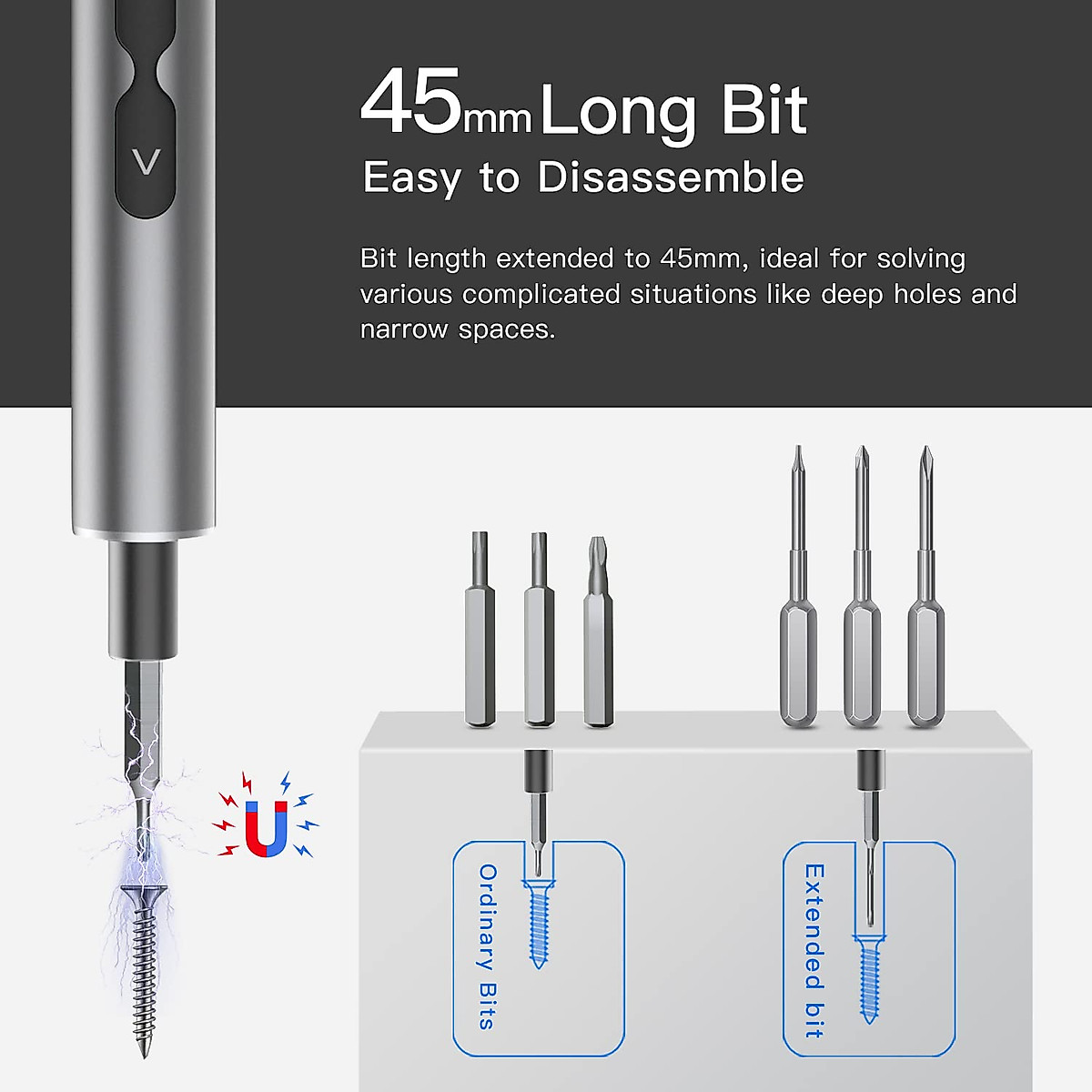 UF-TOOLS Mini Electric Screwdriver Set, 120 in 1 Small Portable Cordless Power Screwdriver Set, with 100 Precision Bits & LED Light & 20-bit Tool Set Handy Repair Tool, for Phone Watch Camera Laptop