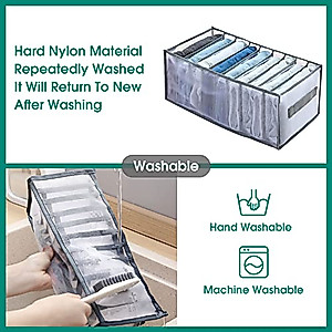Large Capacity Clothes Organizer, 9Compartment Jeans Drawer Organizer - 2 Pack for Folding Clothes Wardrobe Drawer Storage Box Clothes Organizer for Shirts Pants
