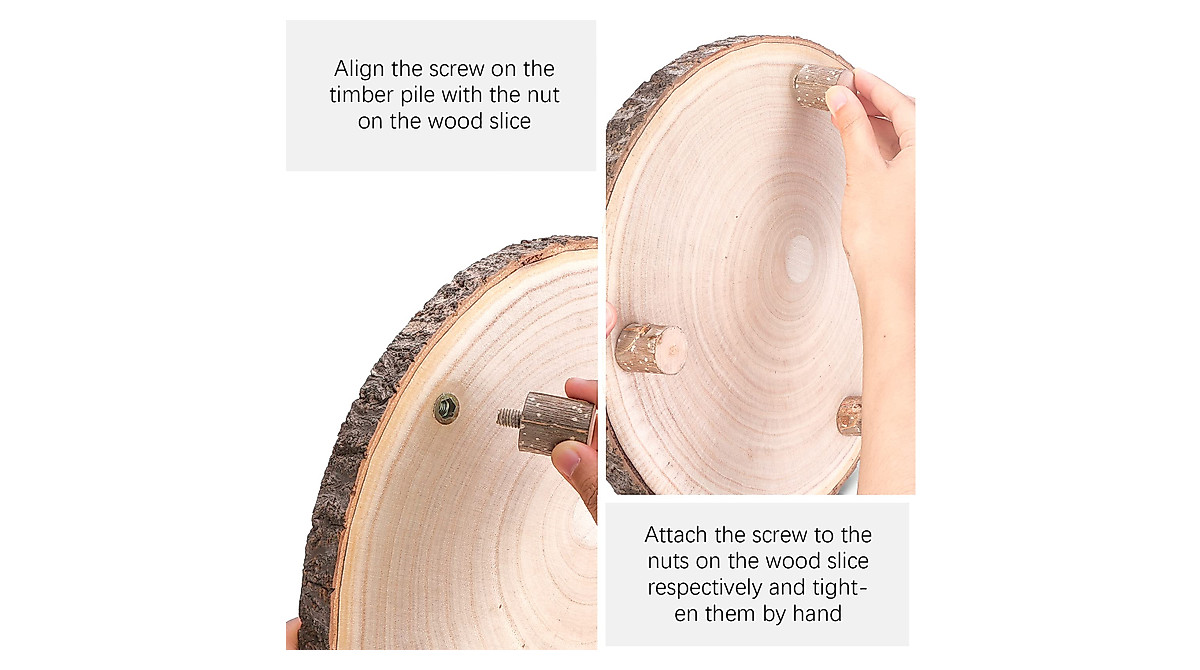 Caydo Wood Slices with Legs for Wedding & Party Decor