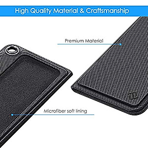 Fintie Protective Case for Alivecor Kardia Mobile, Premium PU Leather Carrying Cover with Magnetic Closure and Key Holder for KardiaMobile EKG Heart Monitor, [Not Fit KardiaMobile 6L], Black