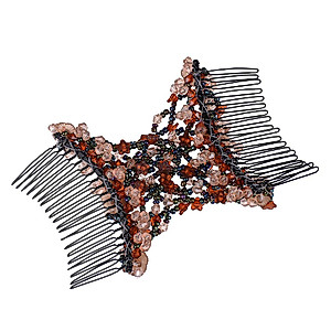 LOVEF 3pcs Magic Beads Elastic Double Hair Comb Clip Stretchy Hair Combs Clips Fashion Hair Style Hairpin Magic Hair Combs Headbands