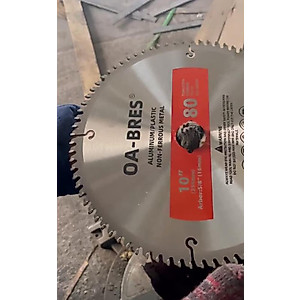 10 Inch 80T Aluminum Non-Ferrous Metal Saw Blade with 5/8-Inch Arbor, Upgrade TCG Grind