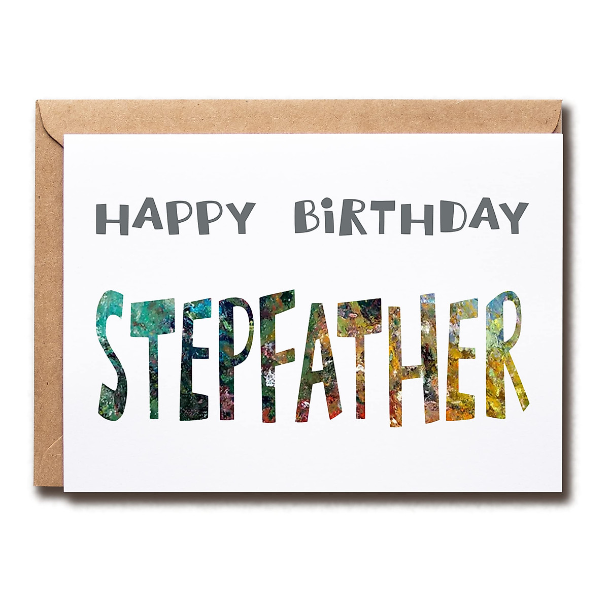 Happy Birthday Stepfather - Stepfather Birthday Card - Stepfather Card - Card For Stepfather Modern - Stepfather Birthday Card - Card For Stepfather