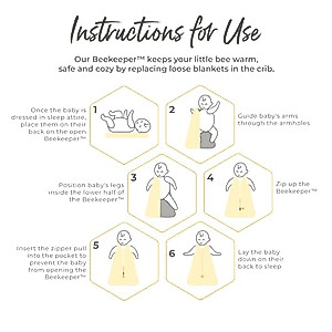 Burt's Bees Baby Baby Beekeeper Wearable Blanket, 100% Organic Cotton, Swaddle Transition Sleeping Bag, A Midnight Twinkle, Medium