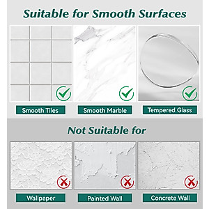 JNDETOP Shower Shelves, 5 Pack Adhesive Clear Acrylic Bathroom Shower Organizer Caddy, Transparent No Drilling Wall Mount Shower Storage with Soap Holder and Hooks