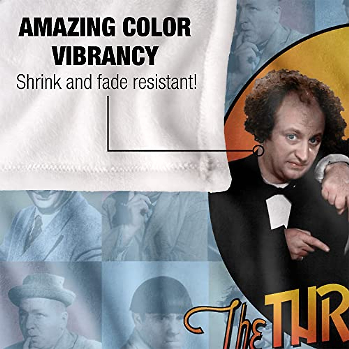 Three Stoofes Portraits Silky Touch Super Soft Throw Blanket 36" x 58"