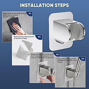 Handheld Shower Head Set High Pressure Stainless Steel High Flow Hand Shower Head with 59 Inch Hose and Bracket Brushed Finish