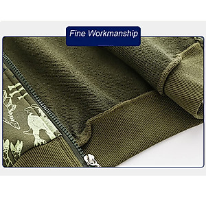 NautySaurs Boys Zip-up Dinosaur Hoodies Toddler Light Jackets Zipper Sweatshirt (C-Green, 5T)