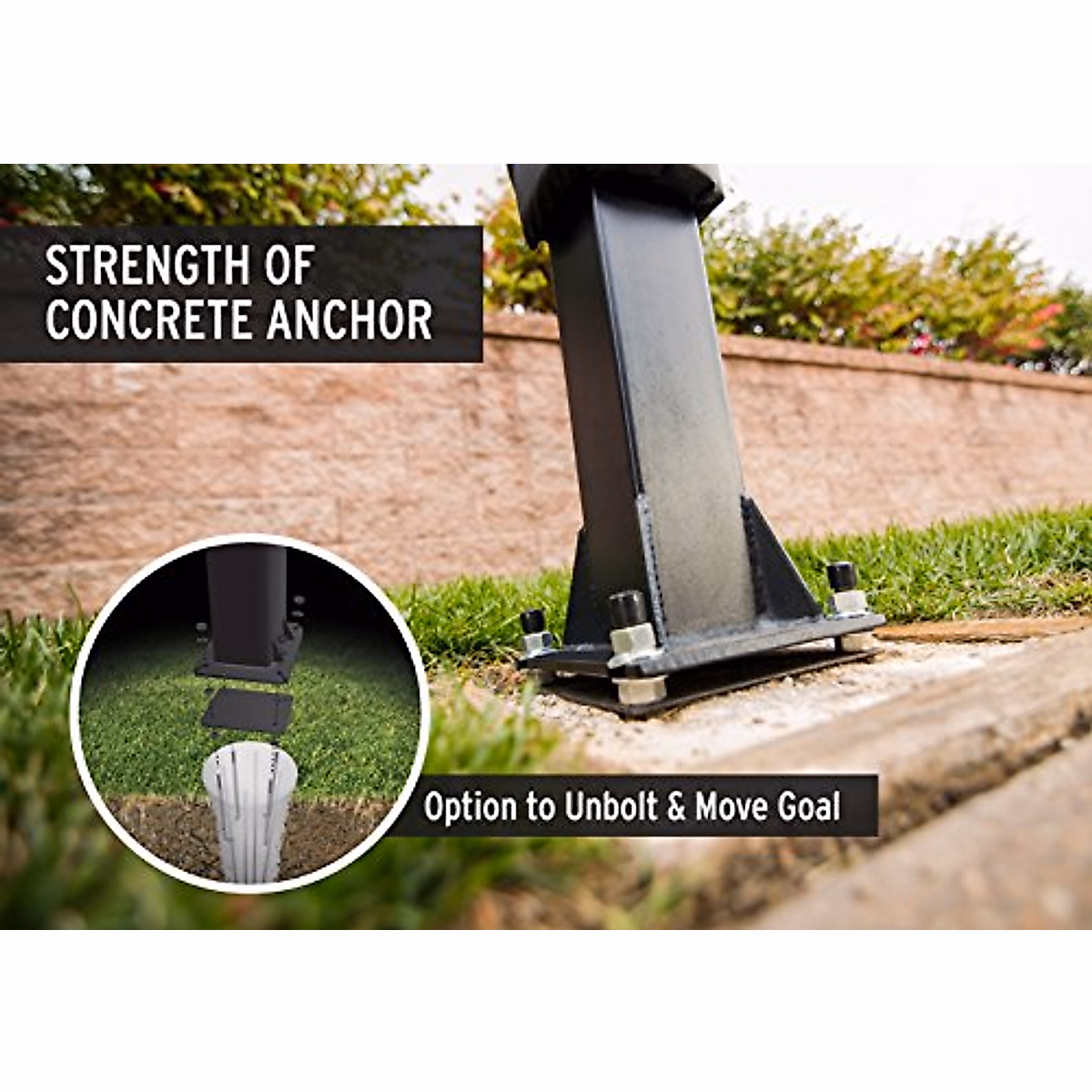 Silverback 60" In-Ground Basketball System with Adjustable-Height Tempered Glass Backboard and Pro-Style Breakaway Rim