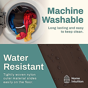 Home Intuition 36 inch Twin Door Draft Stopper for Bottom of Doors Weather Stripping, Brown, 2 Pack