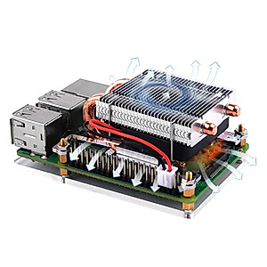 GeeekPi Cooling Fan for Raspberry Pi 4, Low Profile CPU Cooler with 40x40x10mm Cooling Fan and Aluminum Heatsink, Compatible with Raspberry Pi 4 Model B & Pi 3B+/Pi 3B (Type B)