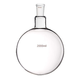 Deschem 2000ml,24/40,Sigle Neck,Round Bottom Glass Flask,One-Neck,2L Lab Boiling Bottle